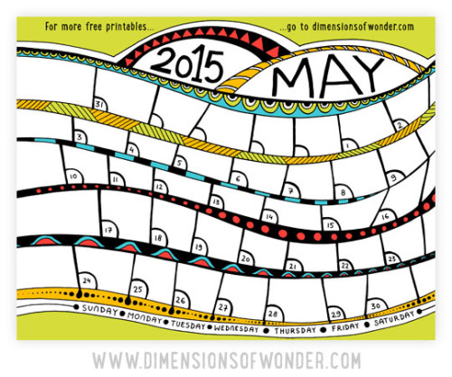 Free Printable Calendar May 2015 - Dimensions of Wonder