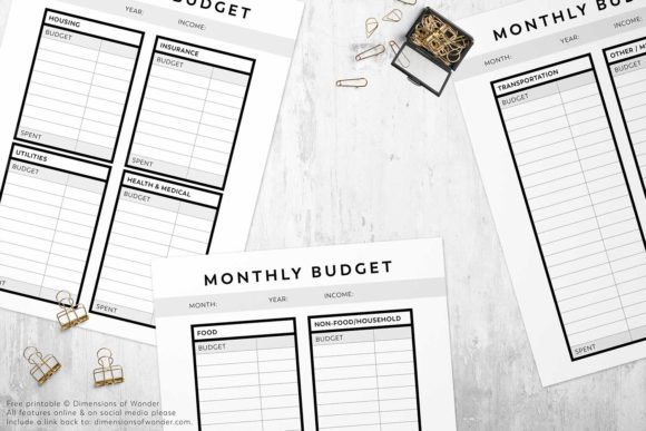 Printable Monthly Budget Planner with a Minimalist 'No-Frills' Layout
