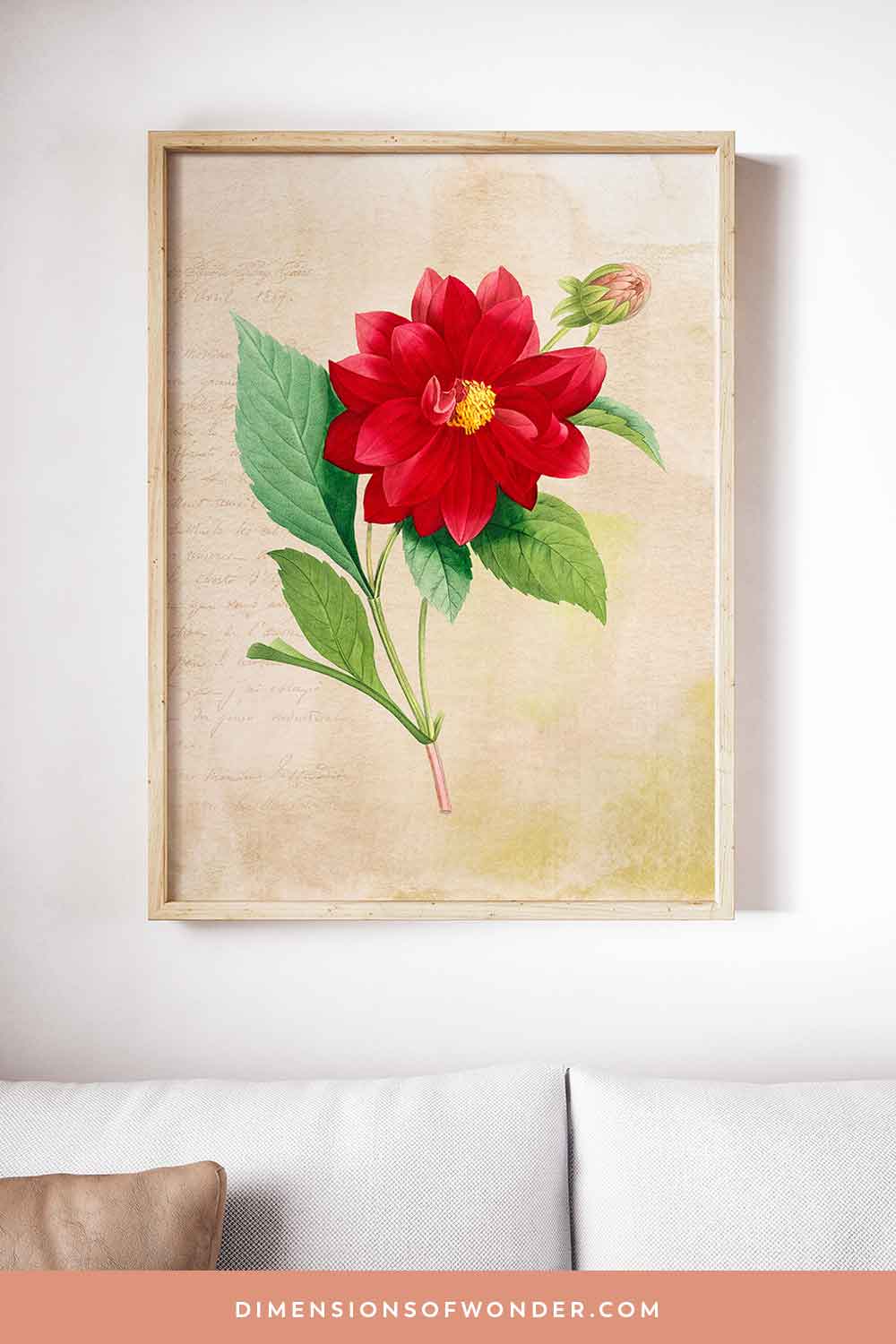 Vintage Flowers on 4 Free Printable Wall Art Designs
