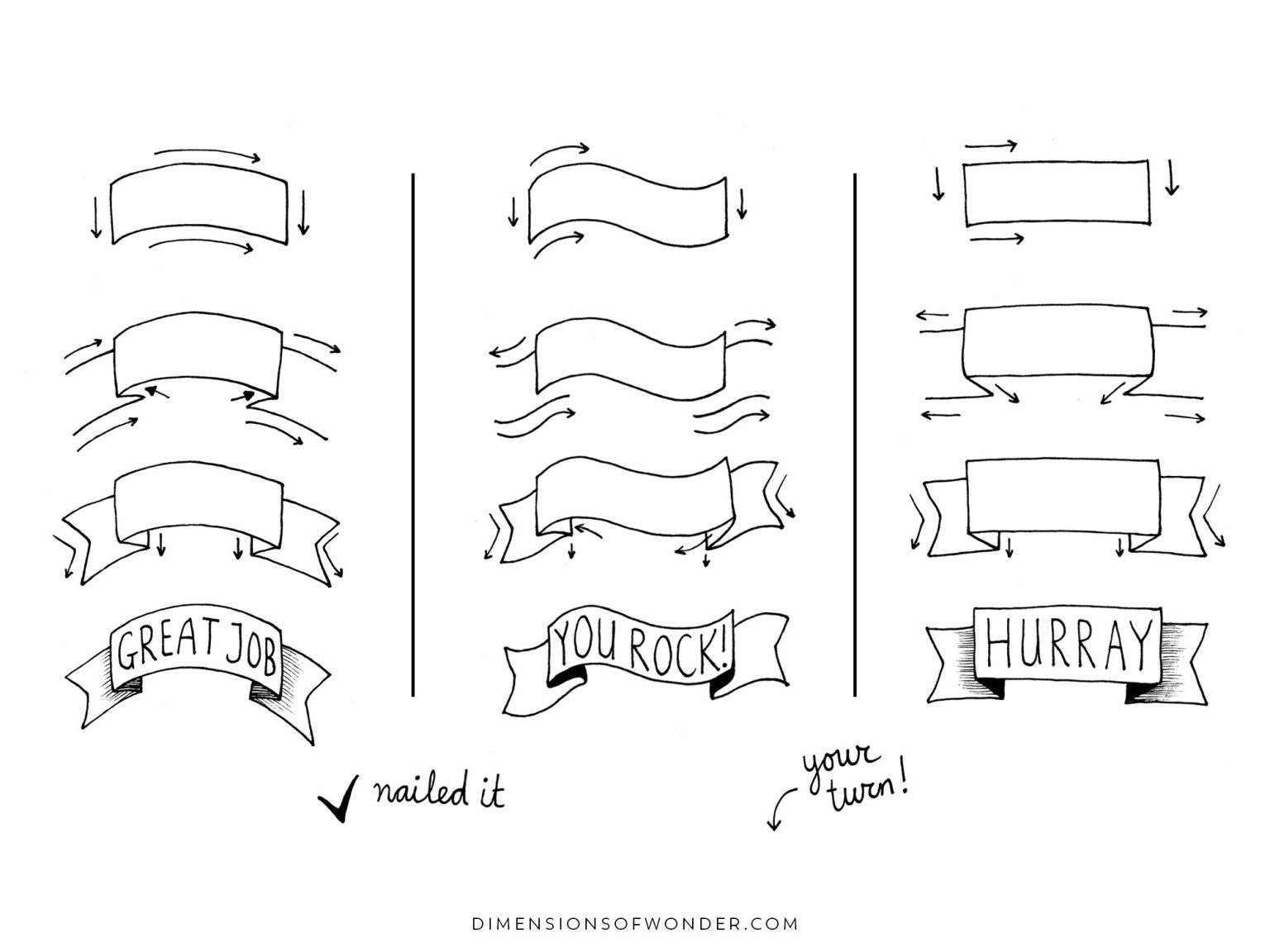 How To Draw A Banner Ribbon [3 Easy Tutorials]
