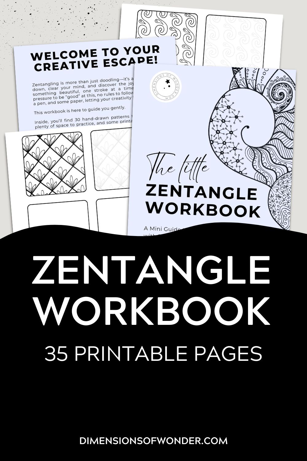 The Little Zentangle Workbook (Incl. 35 Printable Practice Pages)